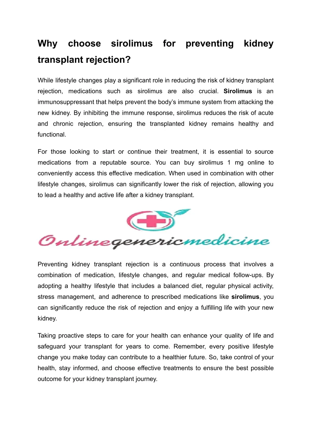 PPT - Living a Healthy Lifestyle to Prevent Kidney Transplant Rejection ...