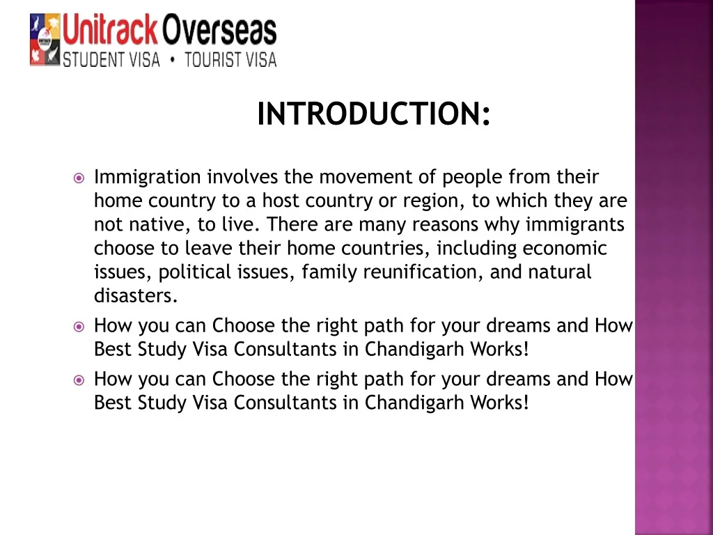 PPT - Top Study Visa Consultant in Chandigarh | Unitrack Overseas ...
