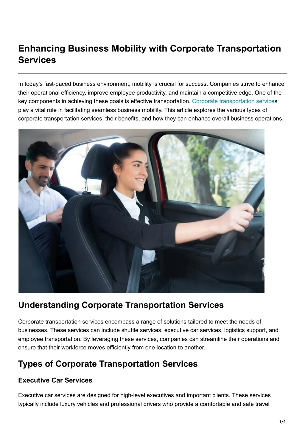 PPT - Enhancing Business Mobility with Corporate Transportation ...