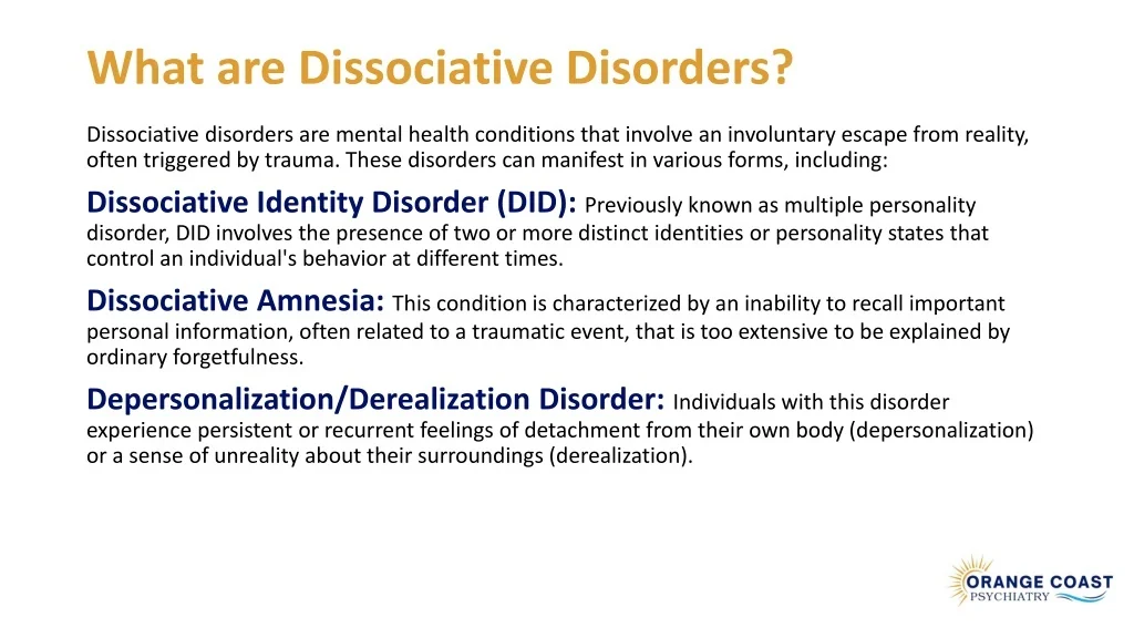 PPT - Dissociative Disorder and Its Impact on Mental Health PowerPoint ...