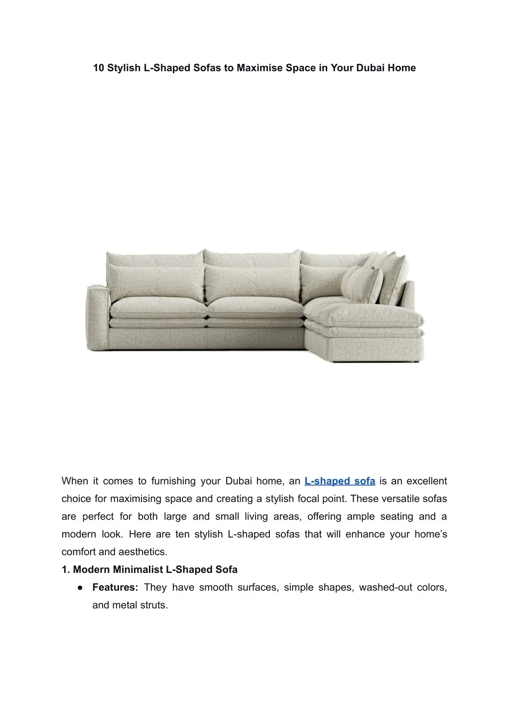 PPT - 10 Stylish L-Shaped Sofas to Maximise Space in Your Dubai Home PowerPoint Presentation ...