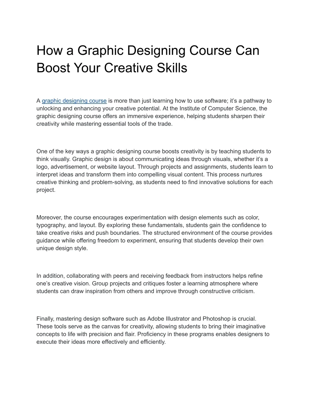 PPT - How a Graphic Designing Course Can Boost Your Creative Skills PowerPoint Presentation - ID ...