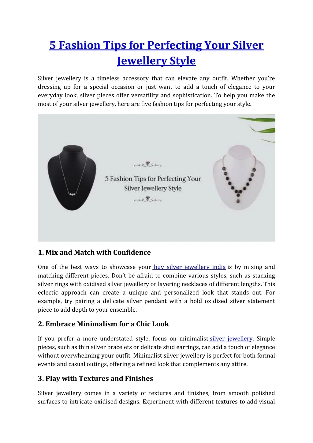 PPT - 5 Fashion Tips for Perfecting Your Silver Jewellery Style ...