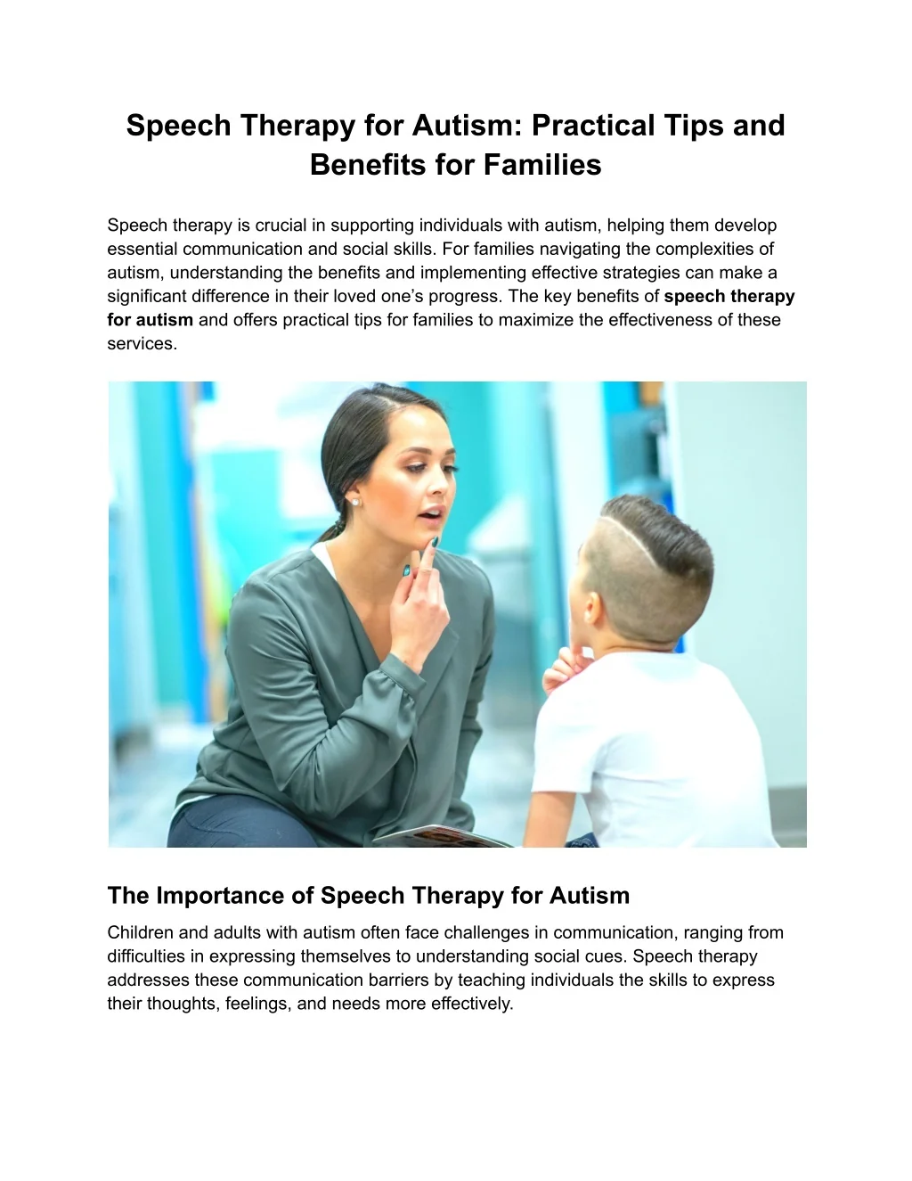 PPT - Speech Therapy for Autism_ Practical Tips and Benefits for ...