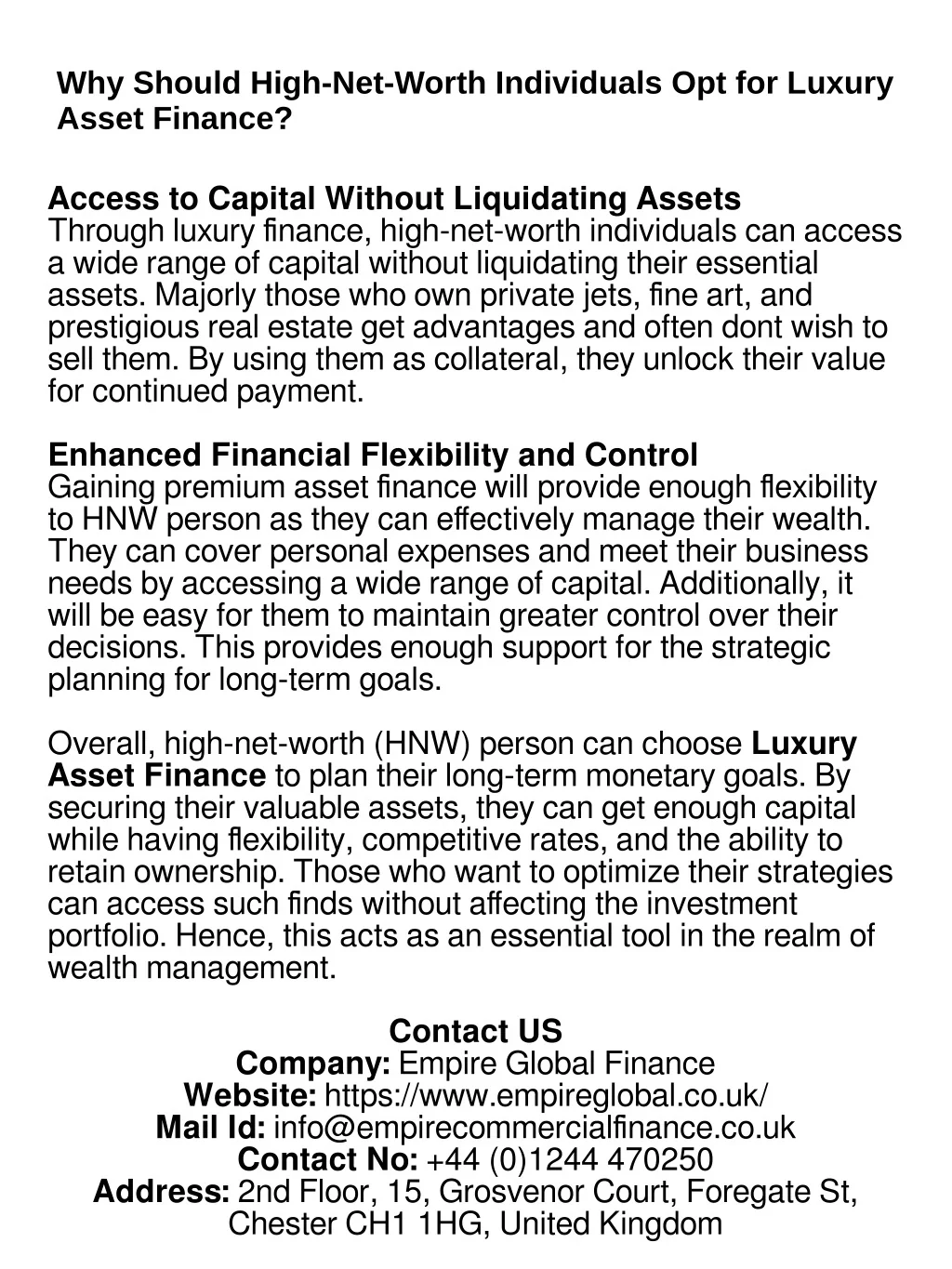 PPT - Luxury Asset Finance: A Reliable Choice for High-Net-Worth Person ...