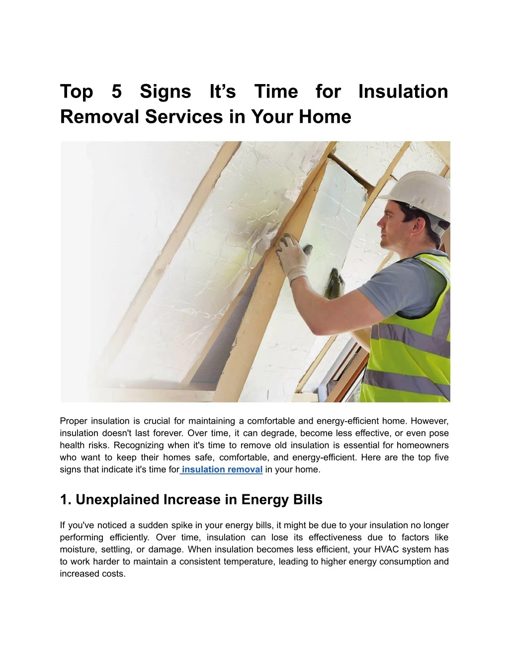 PPT - Top 5 Signs It’s Time for Insulation Removal in Your Home ...