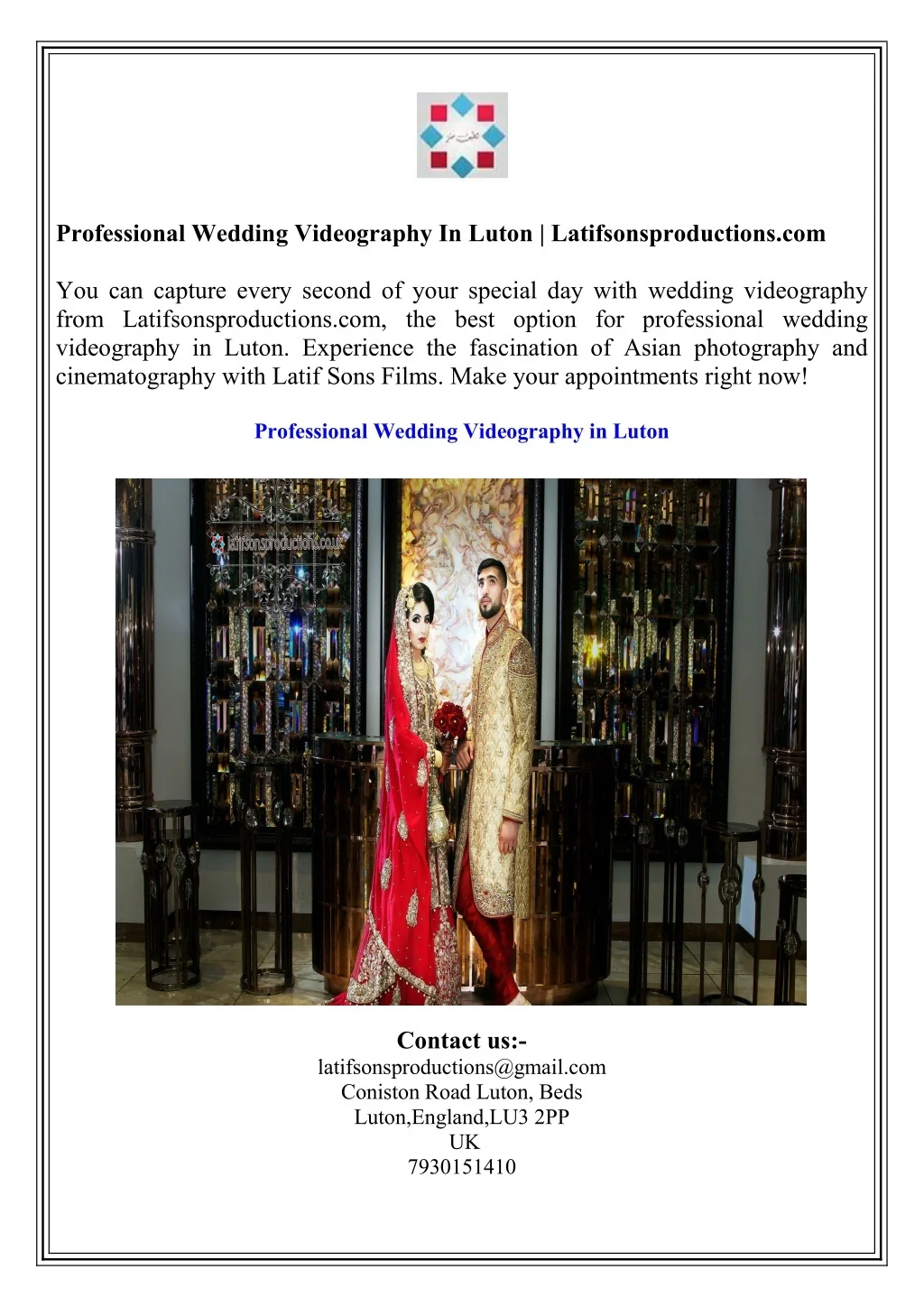 PPT - Professional Wedding Videography In Luton Latifsonsproductions ...