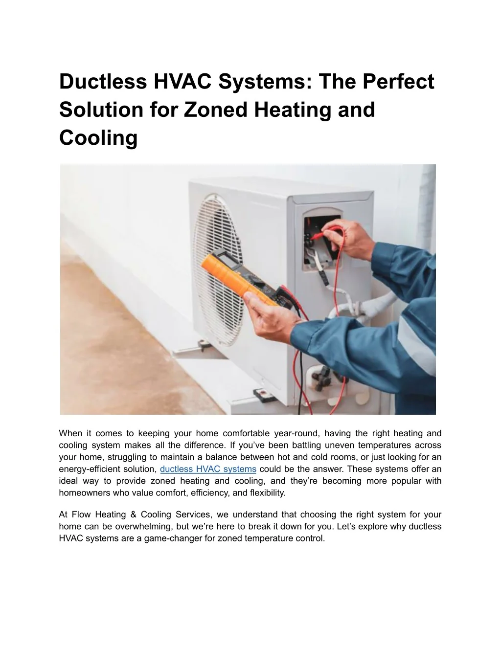PPT - Ductless HVAC Systems_ The Perfect Solution for Zoned Heating and Cooling PowerPoint ...