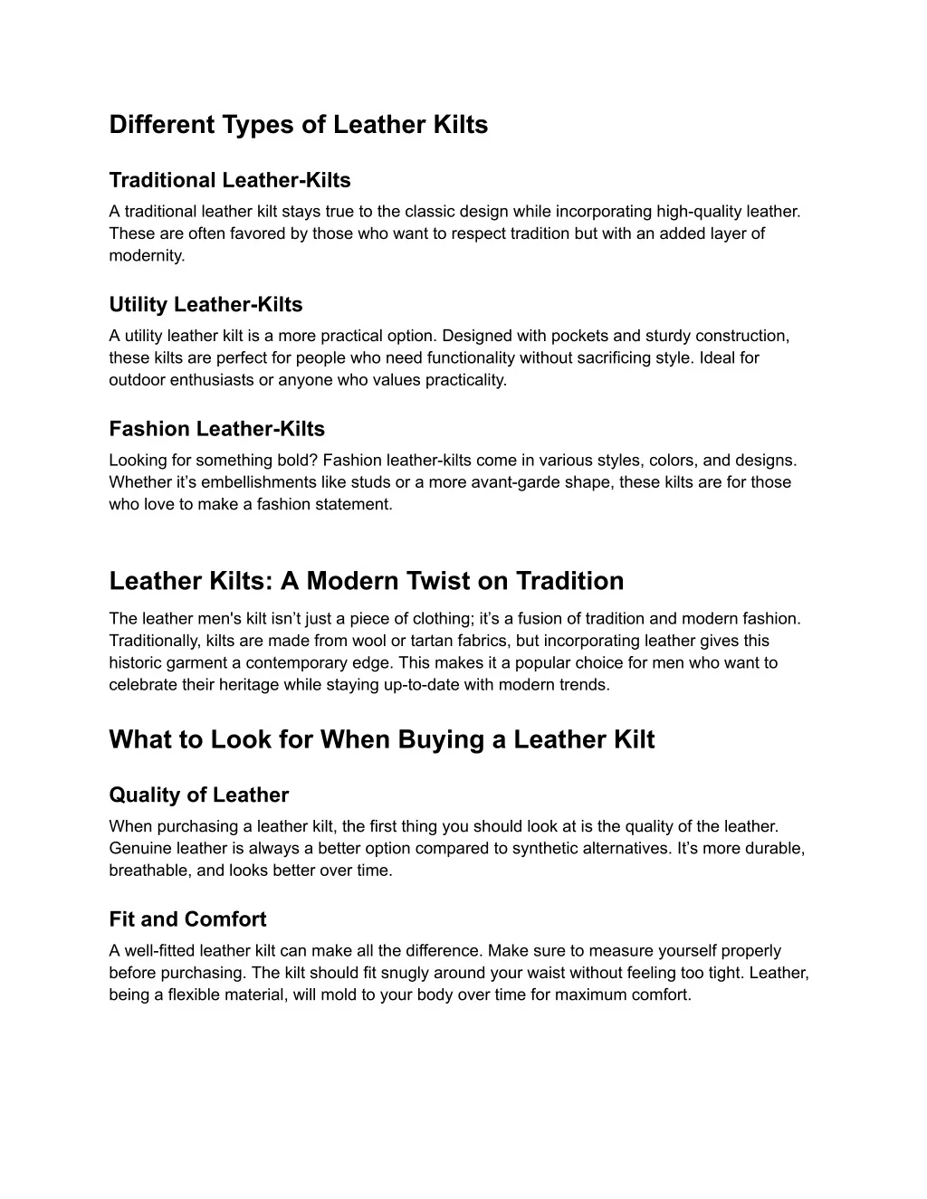 PPT - Leather Kilts_ The Stylish and Durable Choice for Every Occasion ...