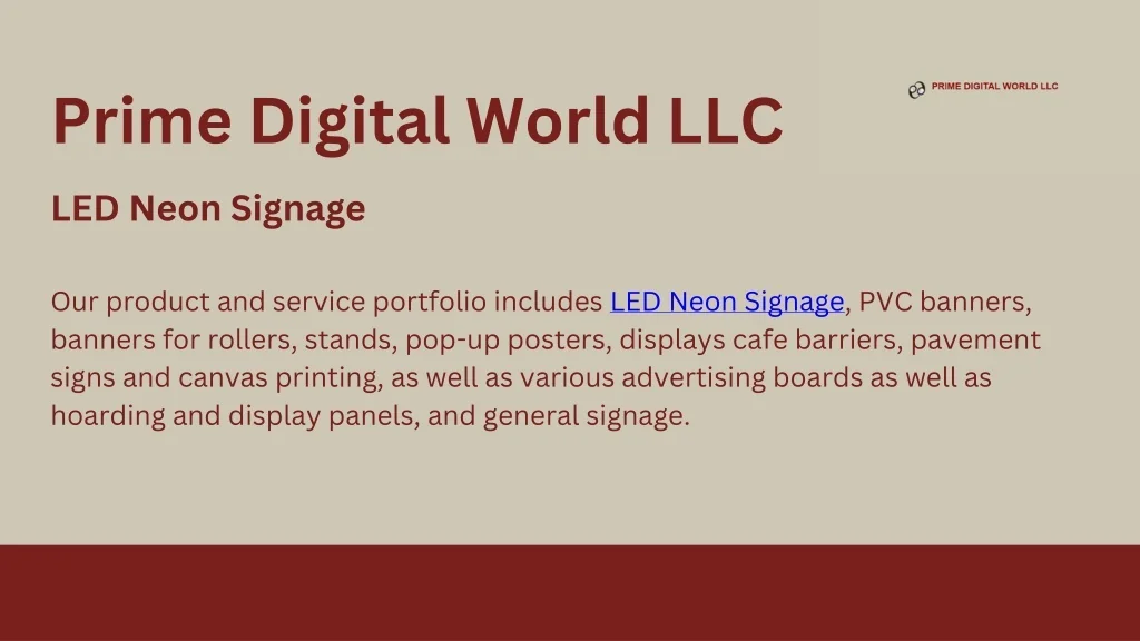 PPT - Prime Digital World LLC - office signage dubai PowerPoint ...