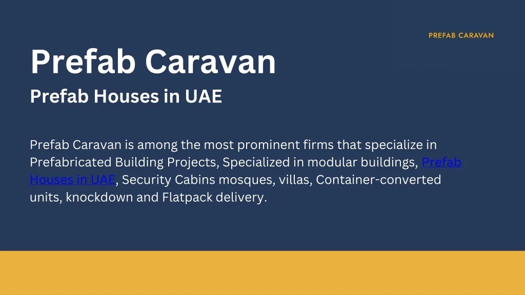 PPT - Prefab Caravan - Prefab Building In UAE PowerPoint Presentation - ID:13570976