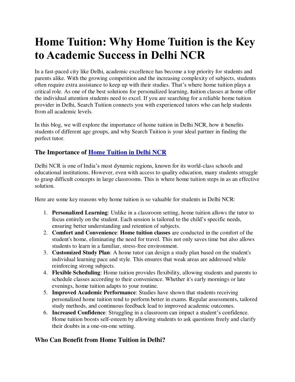 PPT - Home Tuition - Key to Academic Success in Delhi NCR PowerPoint ...