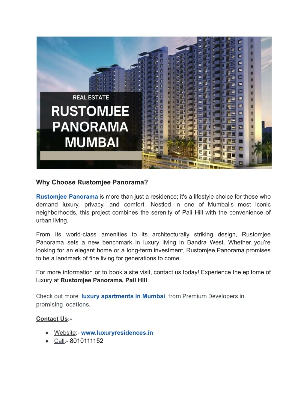 PPT - Buy 4 BHK Apartments in Rustomjee Panorama PowerPoint ...
