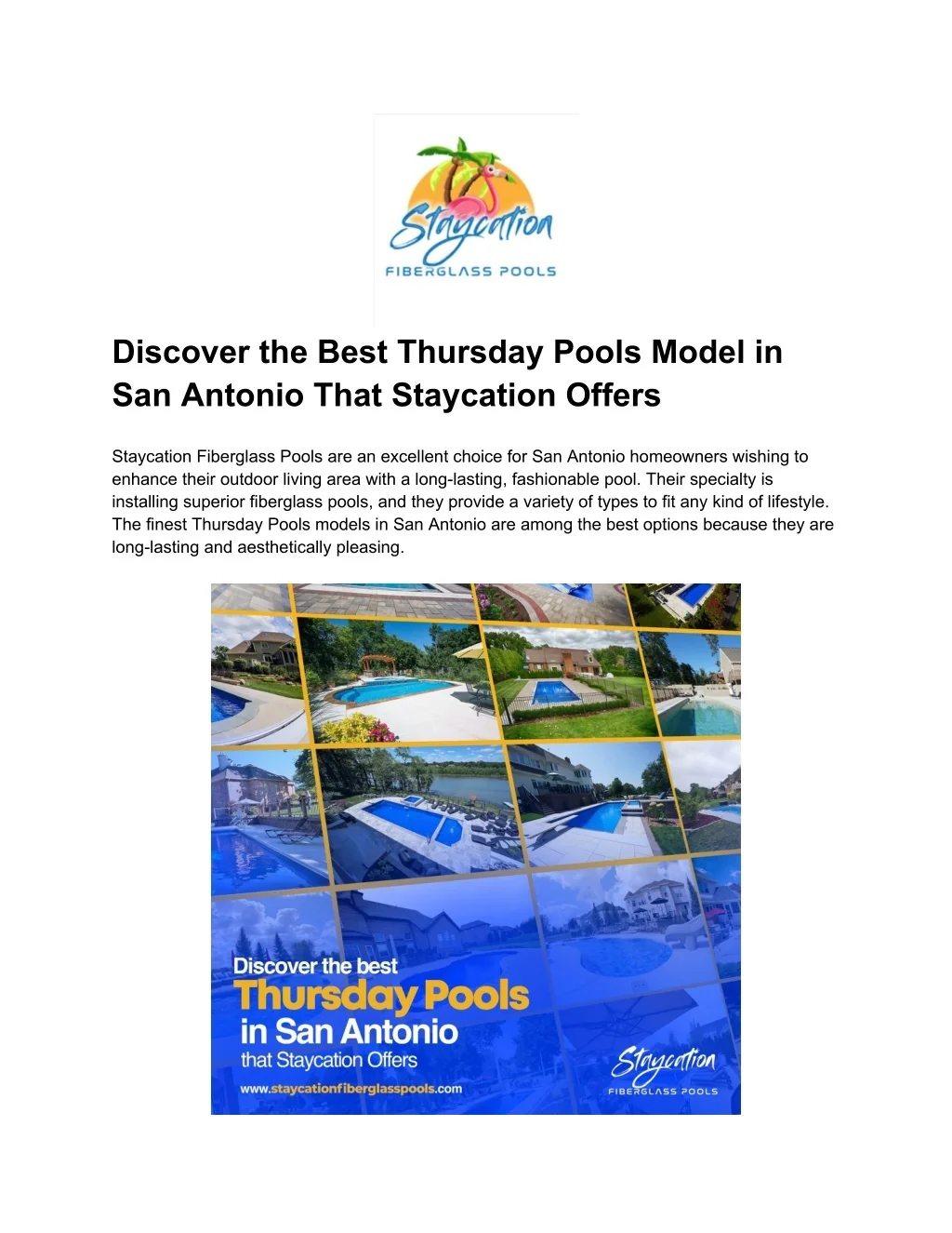 PPT - Discover the Best Thursday Pools Model in San Antonio That ...
