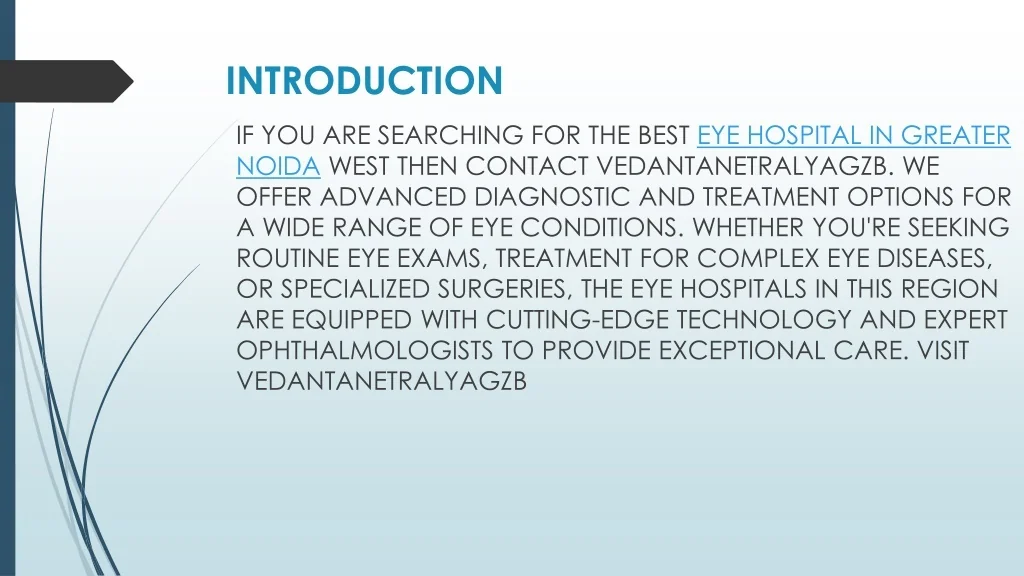 PPT - Best Eye Hospital in Greater Noida West PowerPoint Presentation ...