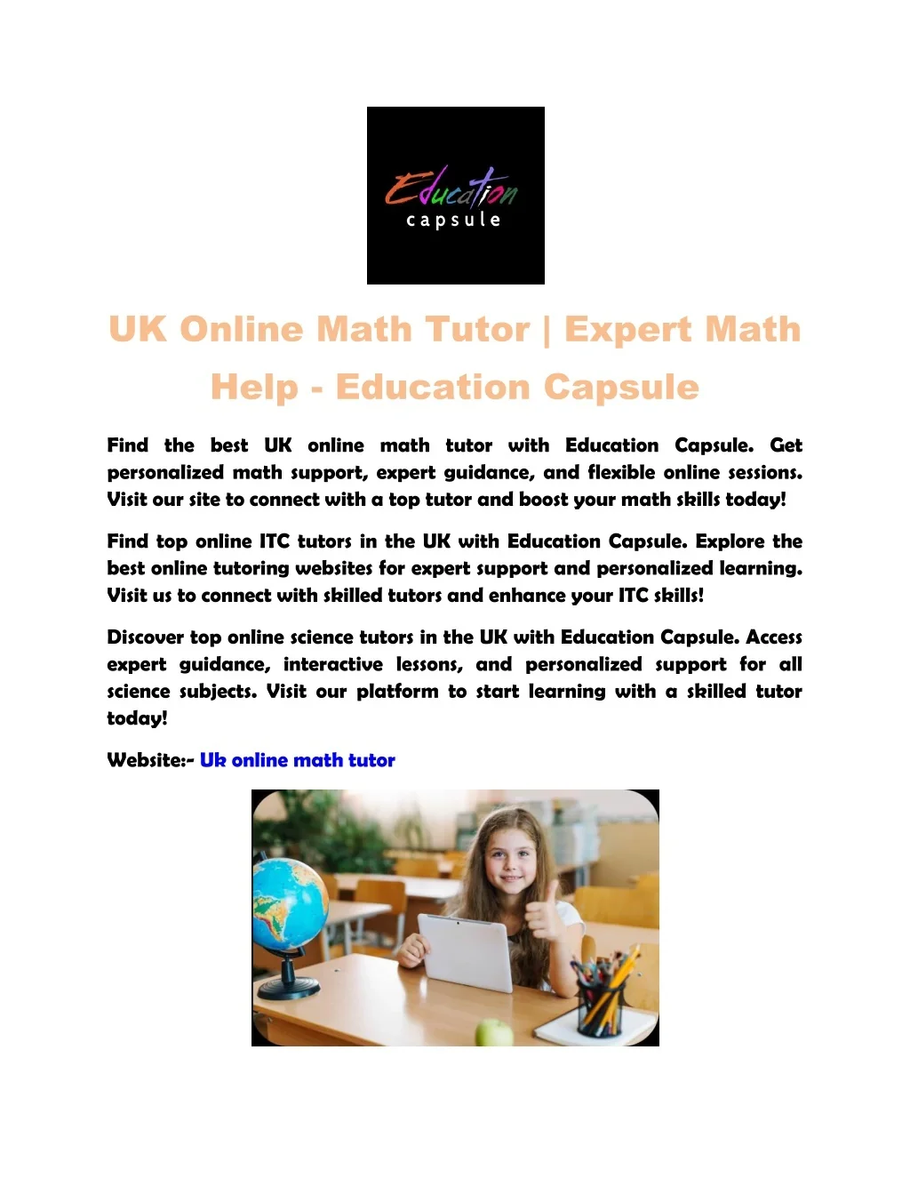 PPT - UK Online Math Tutor | Expert Math Help - Education Capsule ...