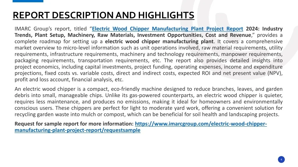PPT - Cost for Setting up a Electric Wood Chipper Manufacturing Plant ...