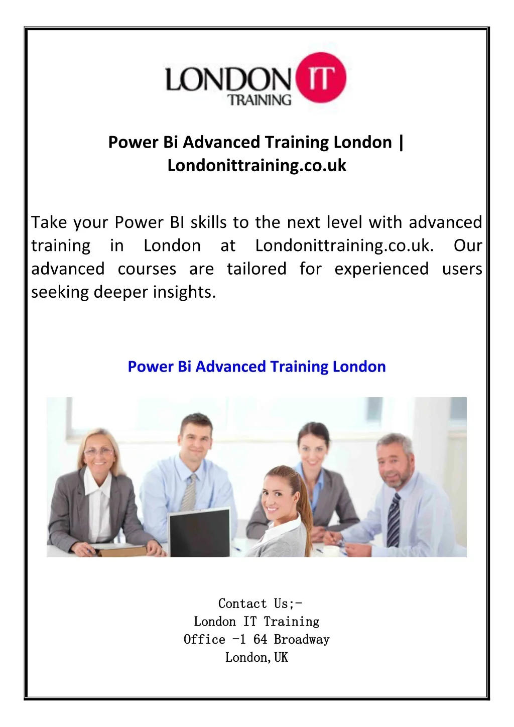 PPT - Power Bi Advanced Training London Londonittraining.co.uk ...