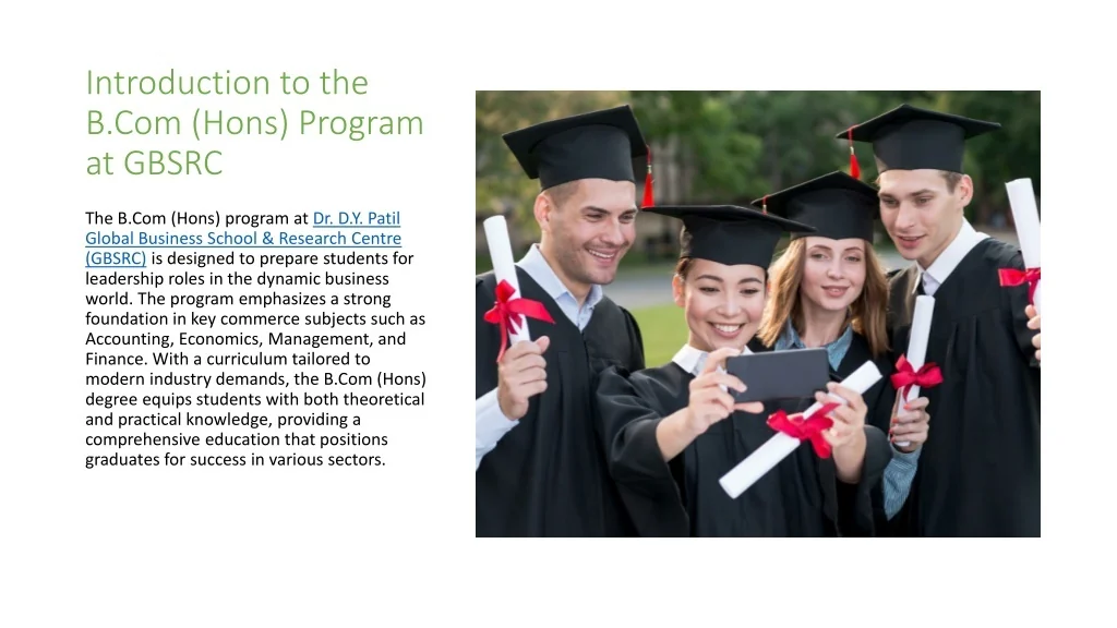 PPT - Shaping Future Business Leaders - An Overview of the B.Com (Hons) Program at Dr. D.Y ...