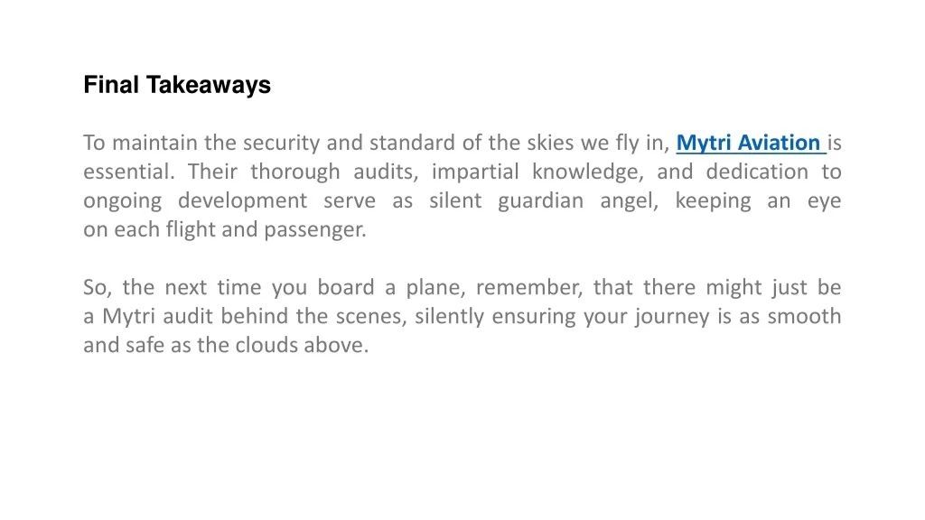 PPT - Quality Audit of Aviation Organization is Now Easy with Mytri ...