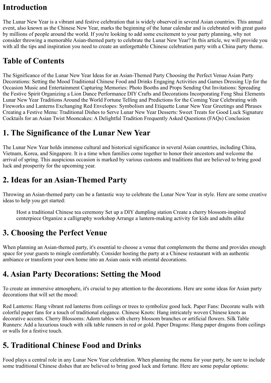 PPT - Celebrate the Lunar New Year with a Memorable Asian-themed Party ...