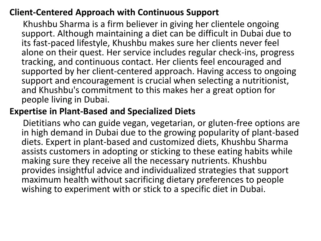 PPT - Khushbu Sharma The best dietician in Dubai PowerPoint ...
