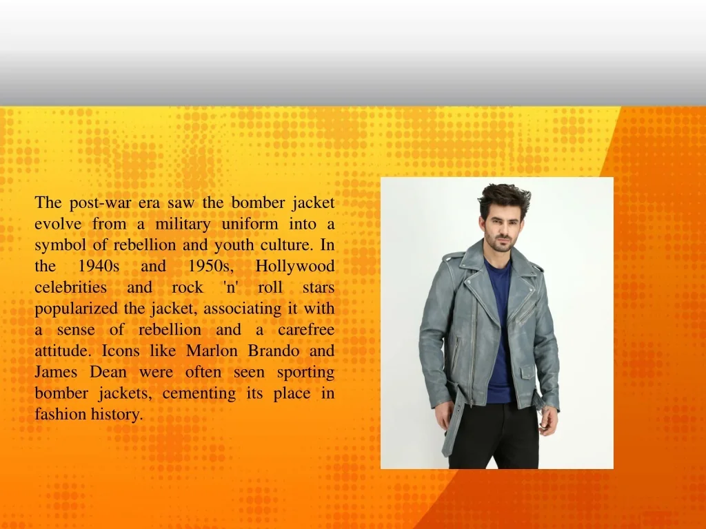 PPT - The Evolution of Men's Bomber Leather Jackets PowerPoint ...
