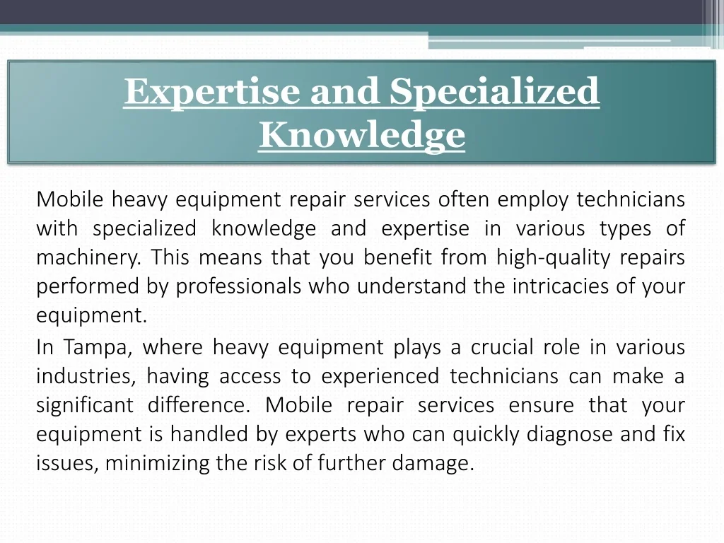 PPT - How Does Mobile Heavy Equipment Repair Save You Time and Money in ...