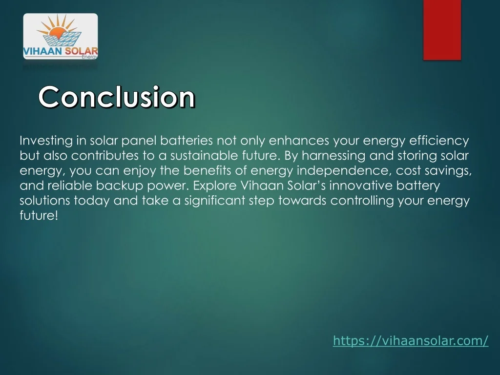 PPT - Harnessing Energy: Solar Panel Batteries by Vihaan Solar ...