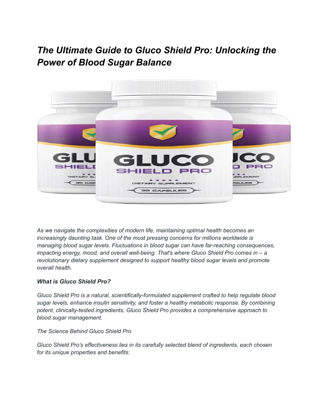 PPT - The Ultimate Guide to Gluco Shield Pro- Unlocking the Power of ...