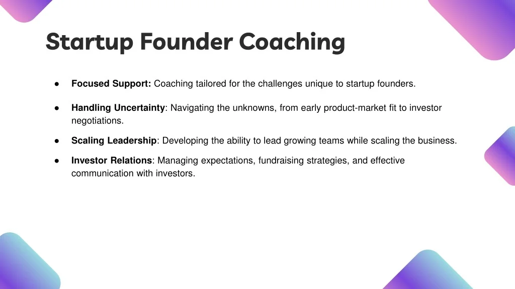 PPT - Empowering Startup Success: Executive and Co-Founder Coaching for ...