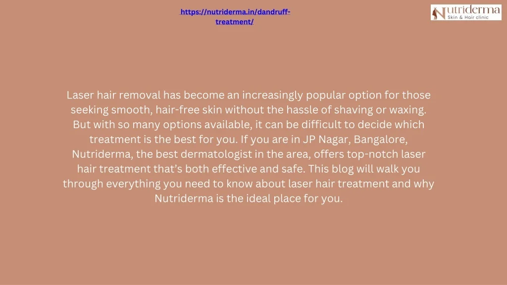 PPT - What Is the Best Laser Hair Treatment in JP Nagar, Bangalore ...
