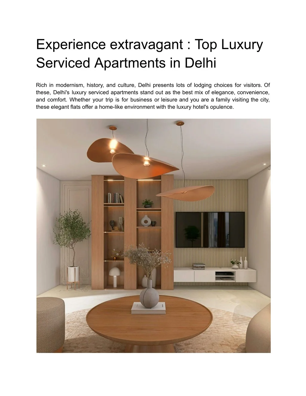 PPT - Experience extravagant : Top Luxury Serviced Apartments in Delhi ...