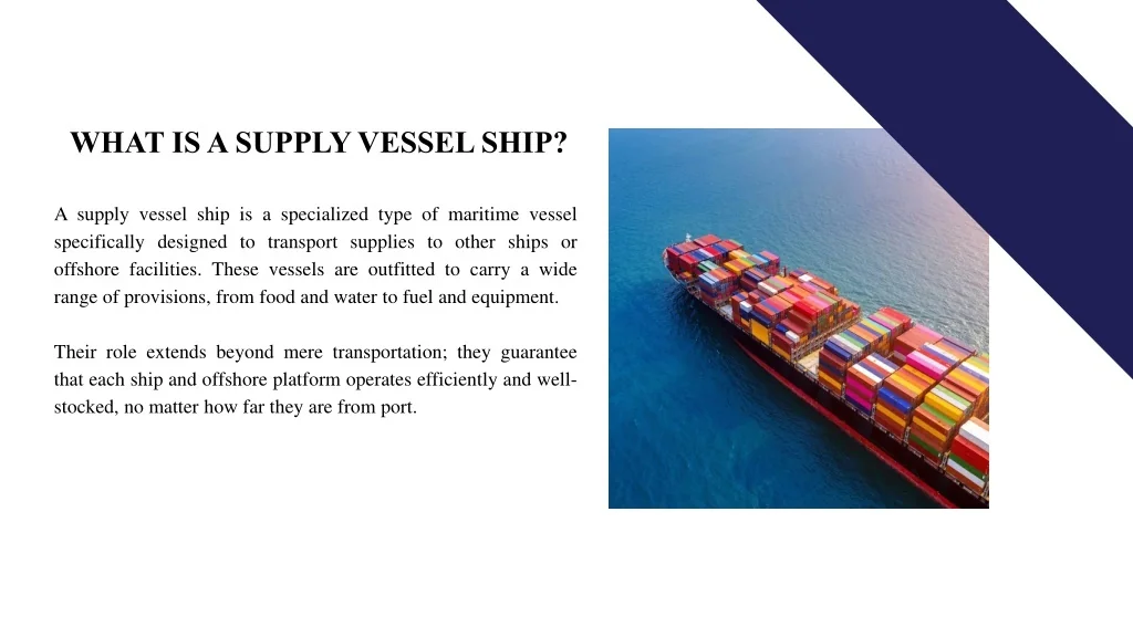 PPT - The Role of Supply Vessels in Modern Shipping Ship Chandler ...