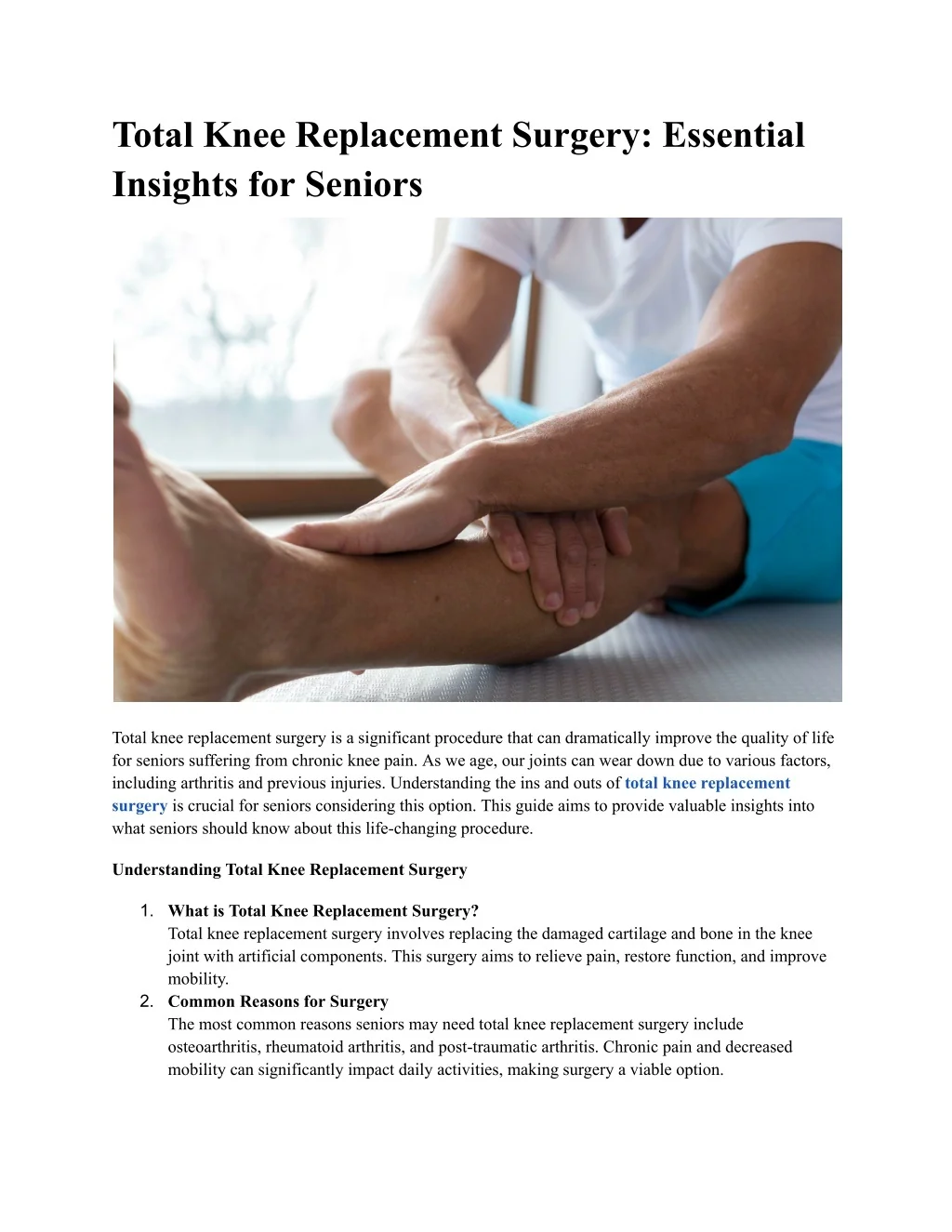 PPT - Total Knee Replacement Surgery_ Essential Insights for Seniors ...