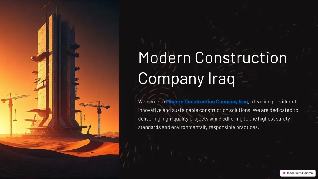 PPT - Transforming Landscapes: Modern Construction Company Iraq ...