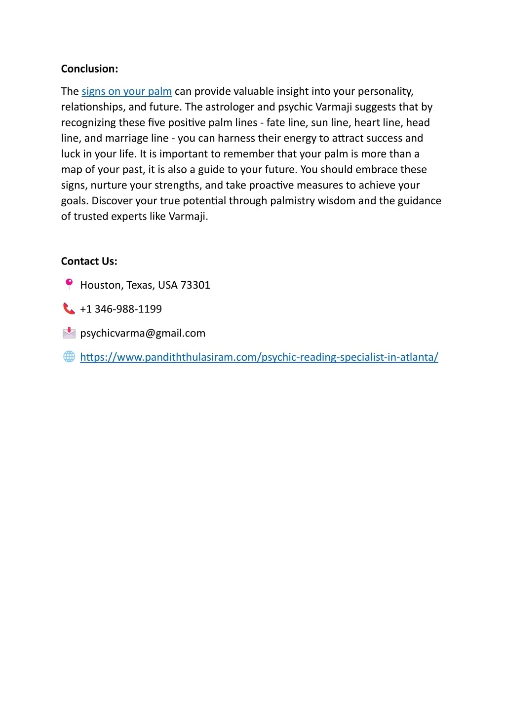 PPT - Here are five positive palm signs that can bring you success ...