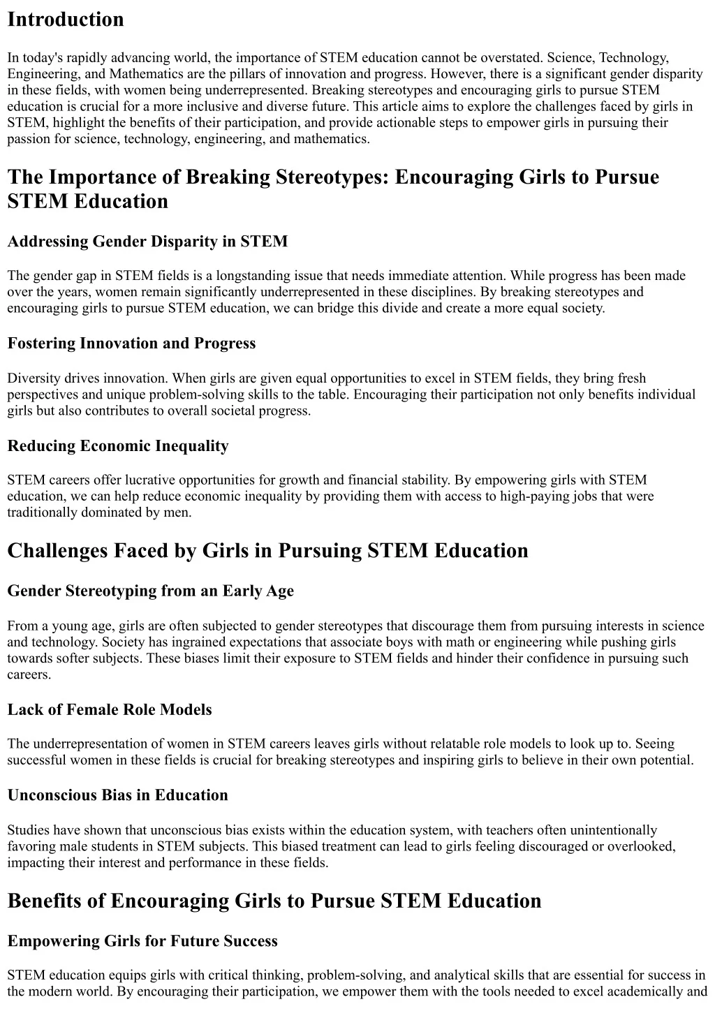 PPT - Breaking Stereotypes: Encouraging Girls to Pursue STEM Education ...