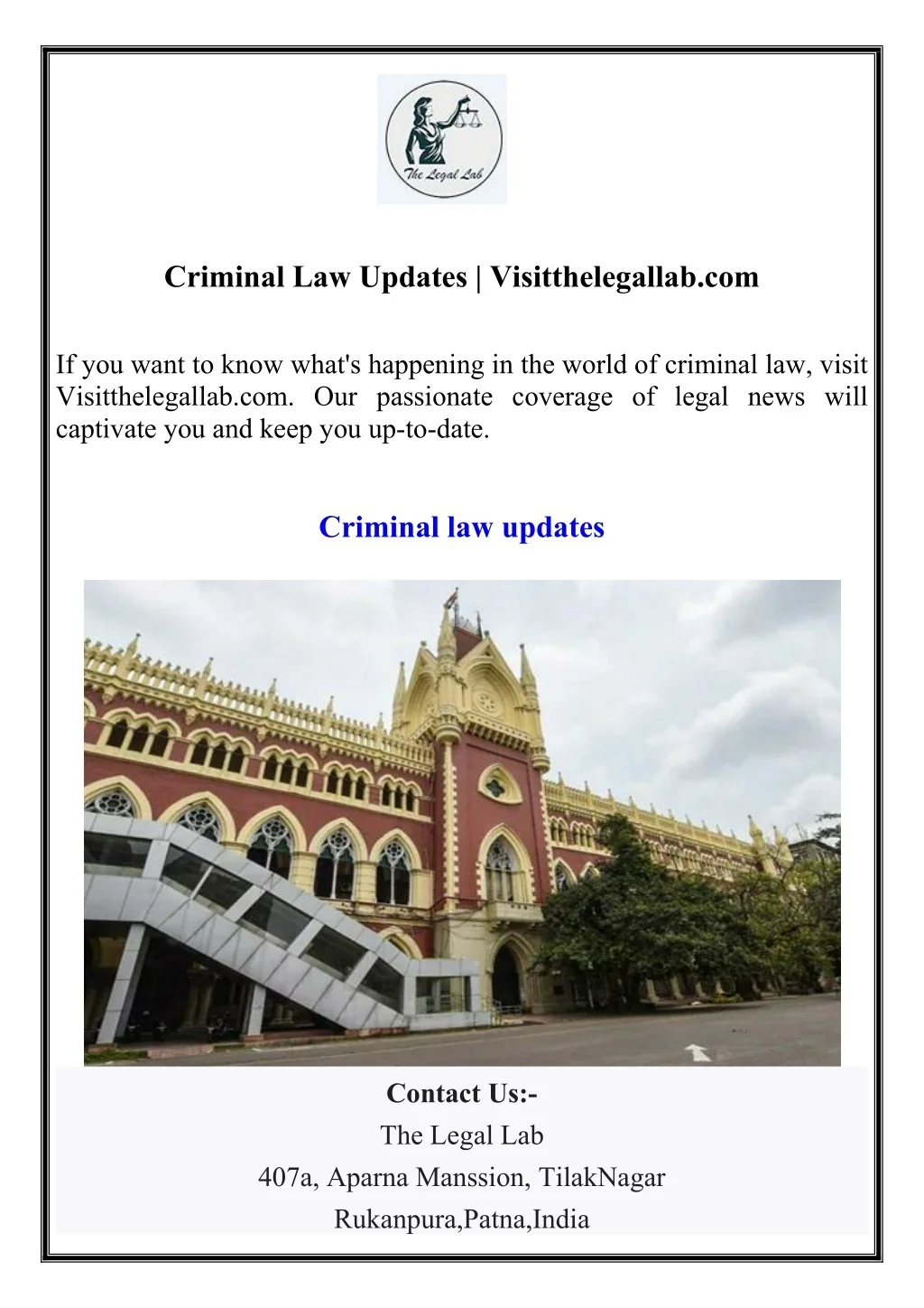 PPT - Criminal Law Updates Visitthelegallab.com PowerPoint Presentation ...