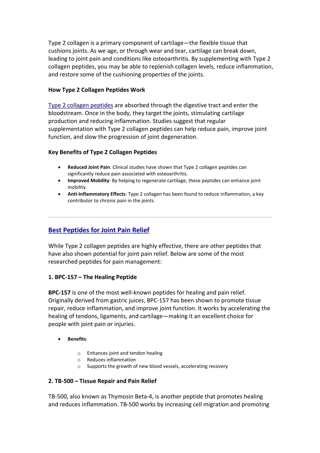 PPT - Top Peptides for Joint Pain: How Type 2 Collagen Peptides Help ...