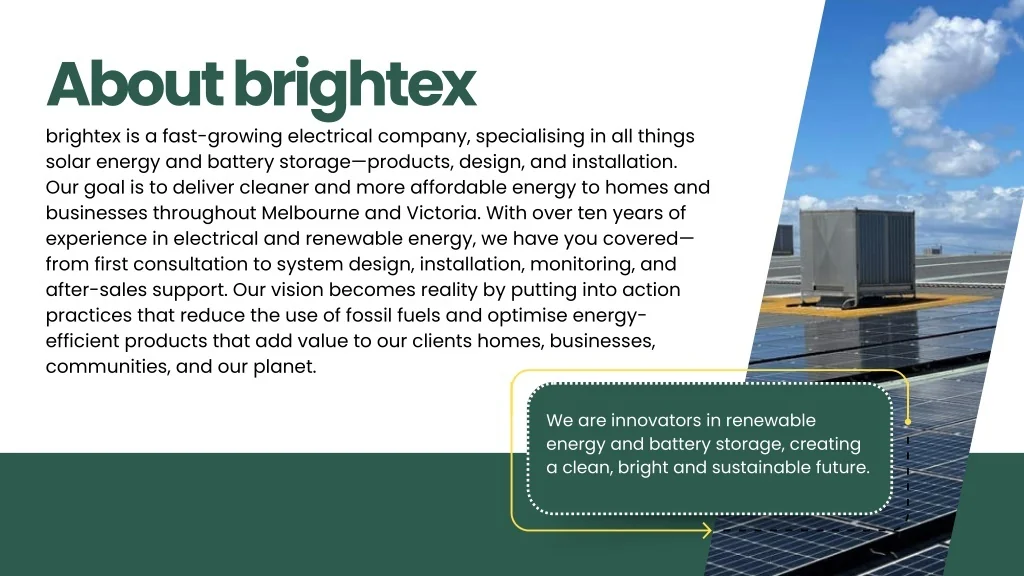 PPT - Solar Power & Battery Storage Experts – Trust brightex for ...