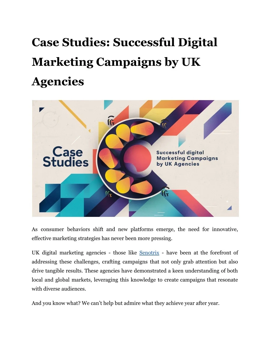 PPT - Case Studies_ Successful Digital Marketing Campaigns by UK ...