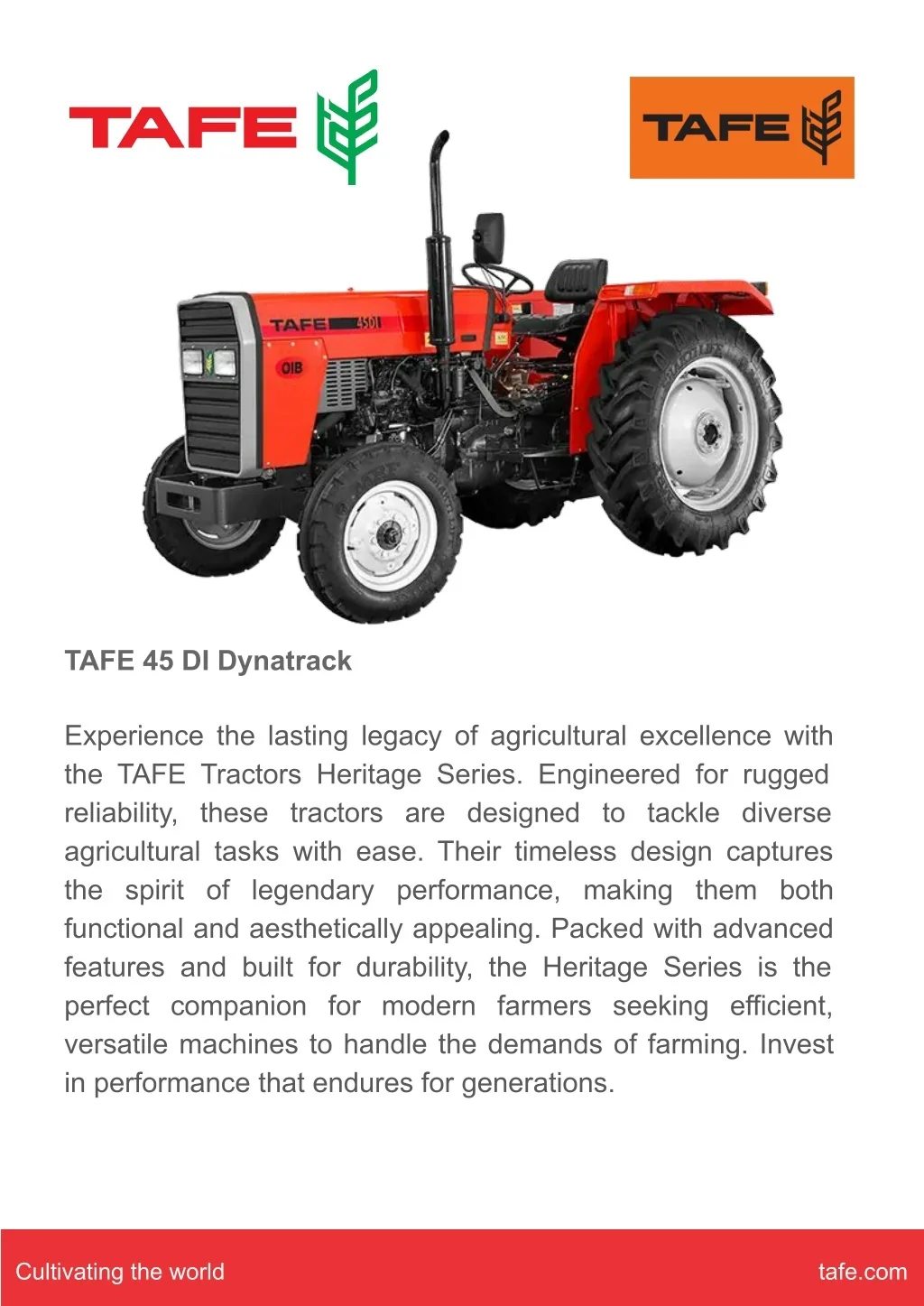 PPT - Heritage Series: TAFE 45 DI Dynatrack Tractor PowerPoint ...