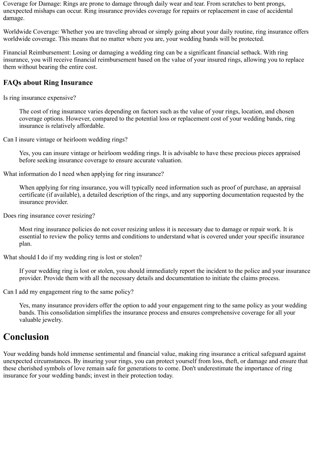 PPT - The Importance of Ring Insurance for Your Wedding Bands ...