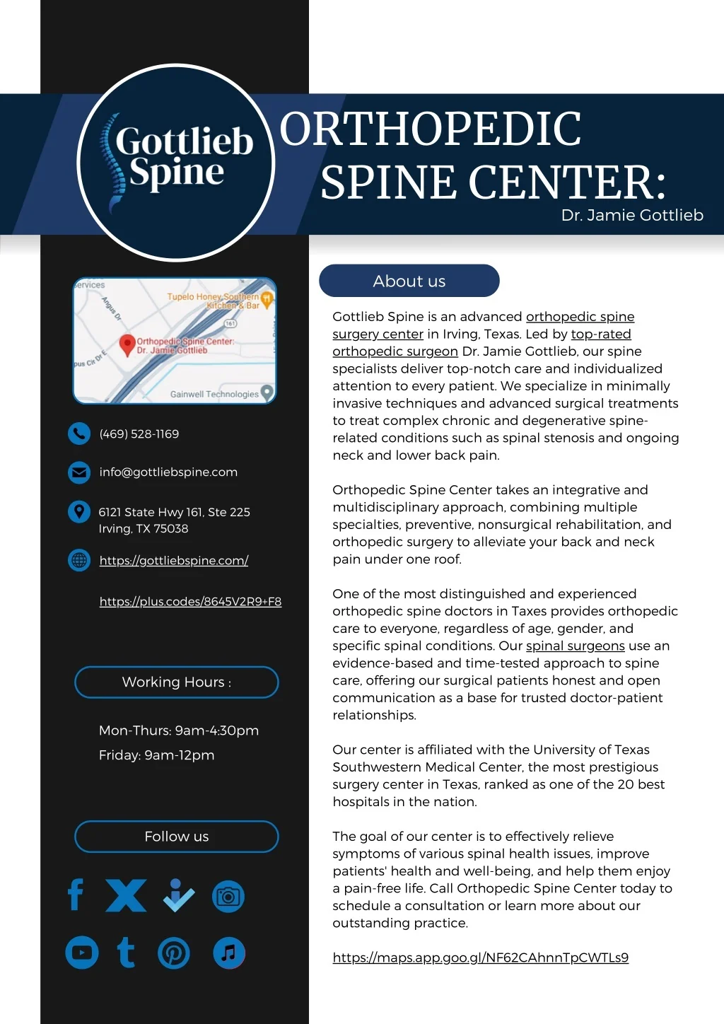 PPT - Orthopedic Spine Center: Dr. Jamie Gottlieb PowerPoint ...