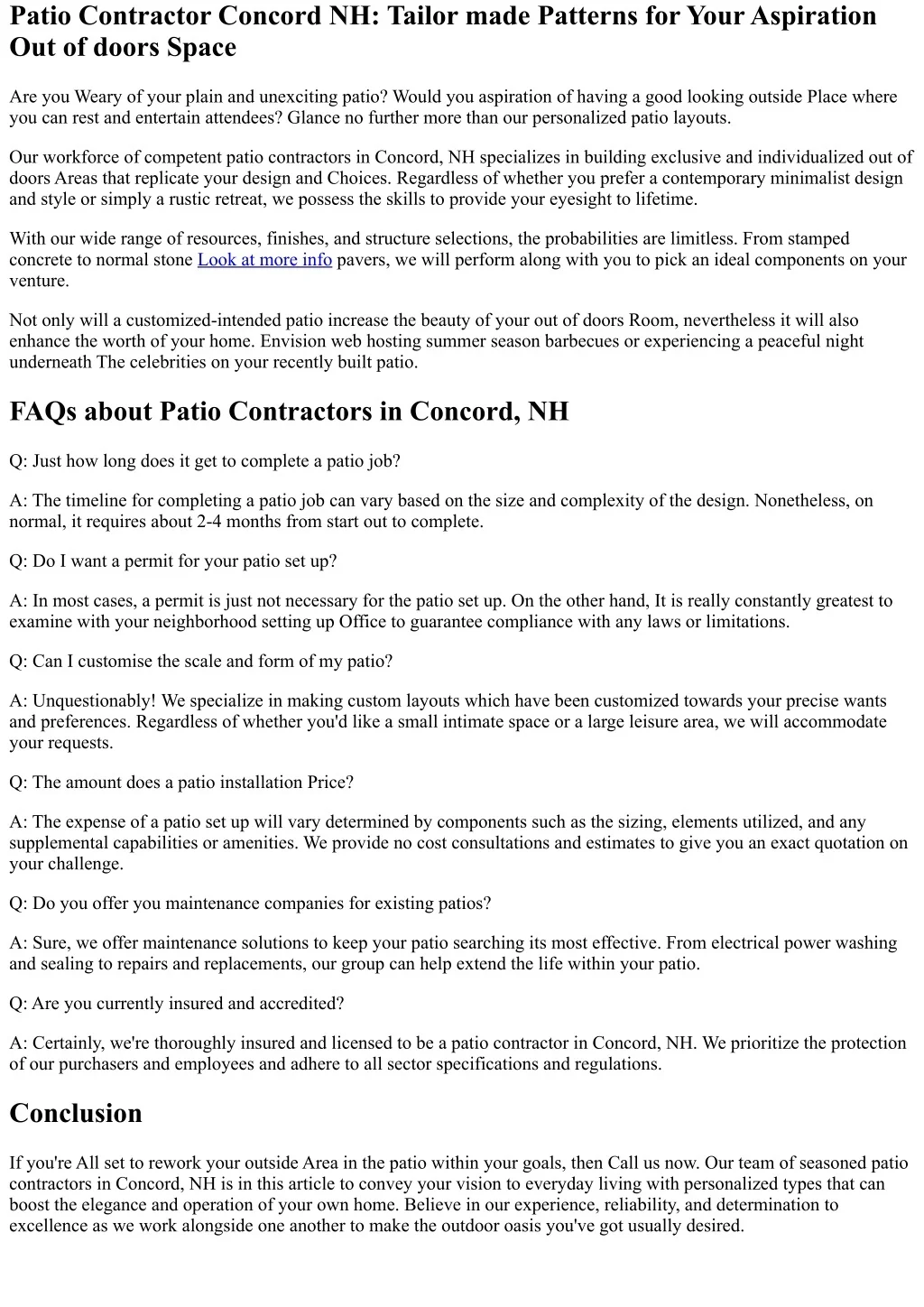PPT - Patio Contractor Concord NH: Custom Designs to your Dream Out of ...