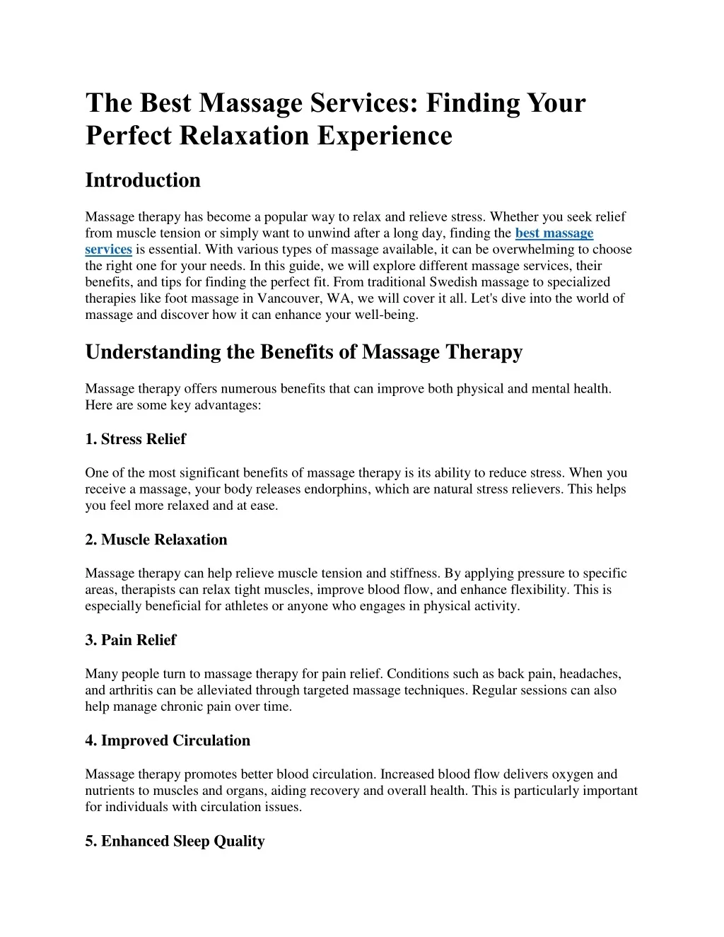 PPT - The Best Massage Services: Finding Your Perfect Relaxation ...