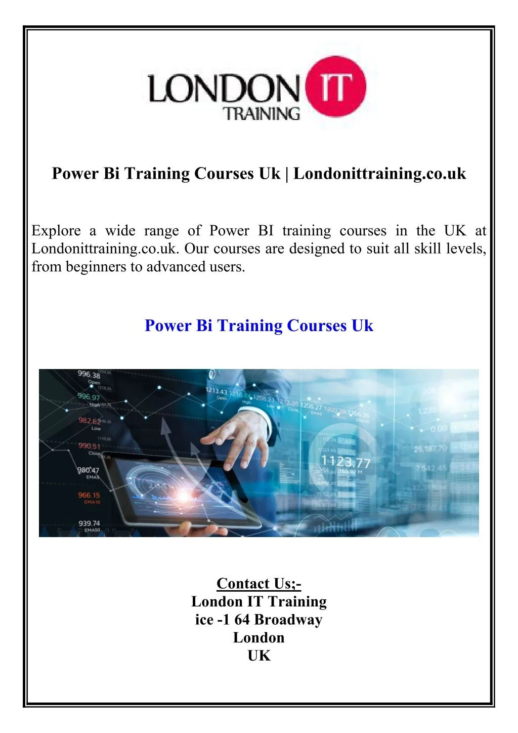 PPT - Power Bi Training Courses Uk Londonittraining.co.uk PowerPoint ...