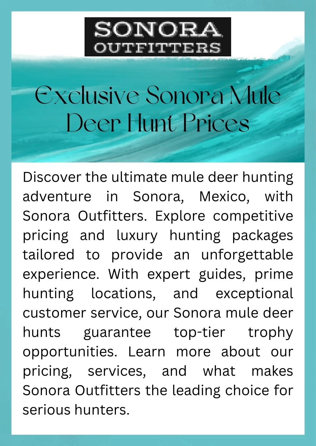 PPT - Affordable Sonora Mule Deer Hunt Prices for an Unforgettable ...