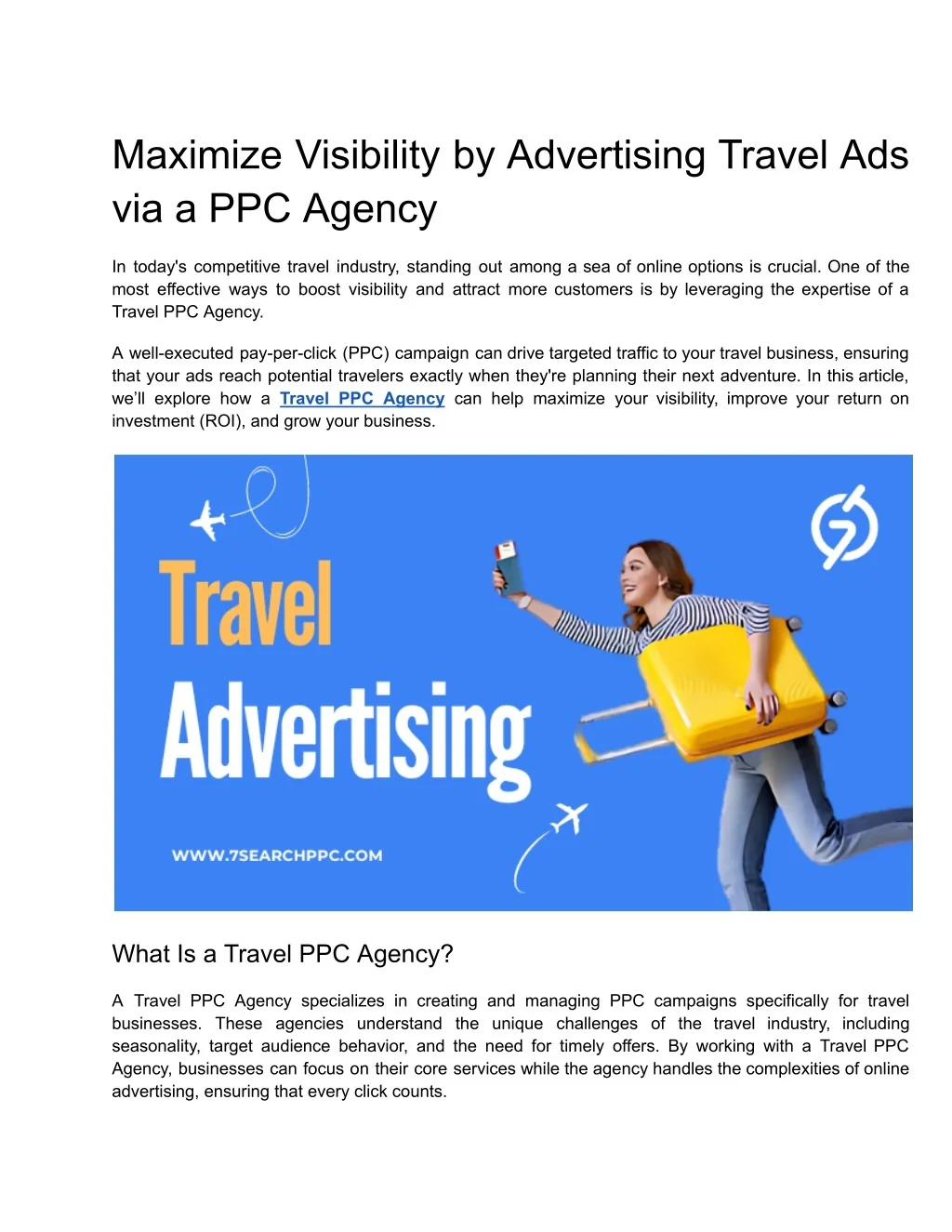 PPT - Maximize Visibility by Advertising Travel Ads via a PPC Agency (1) PowerPoint Presentation ...